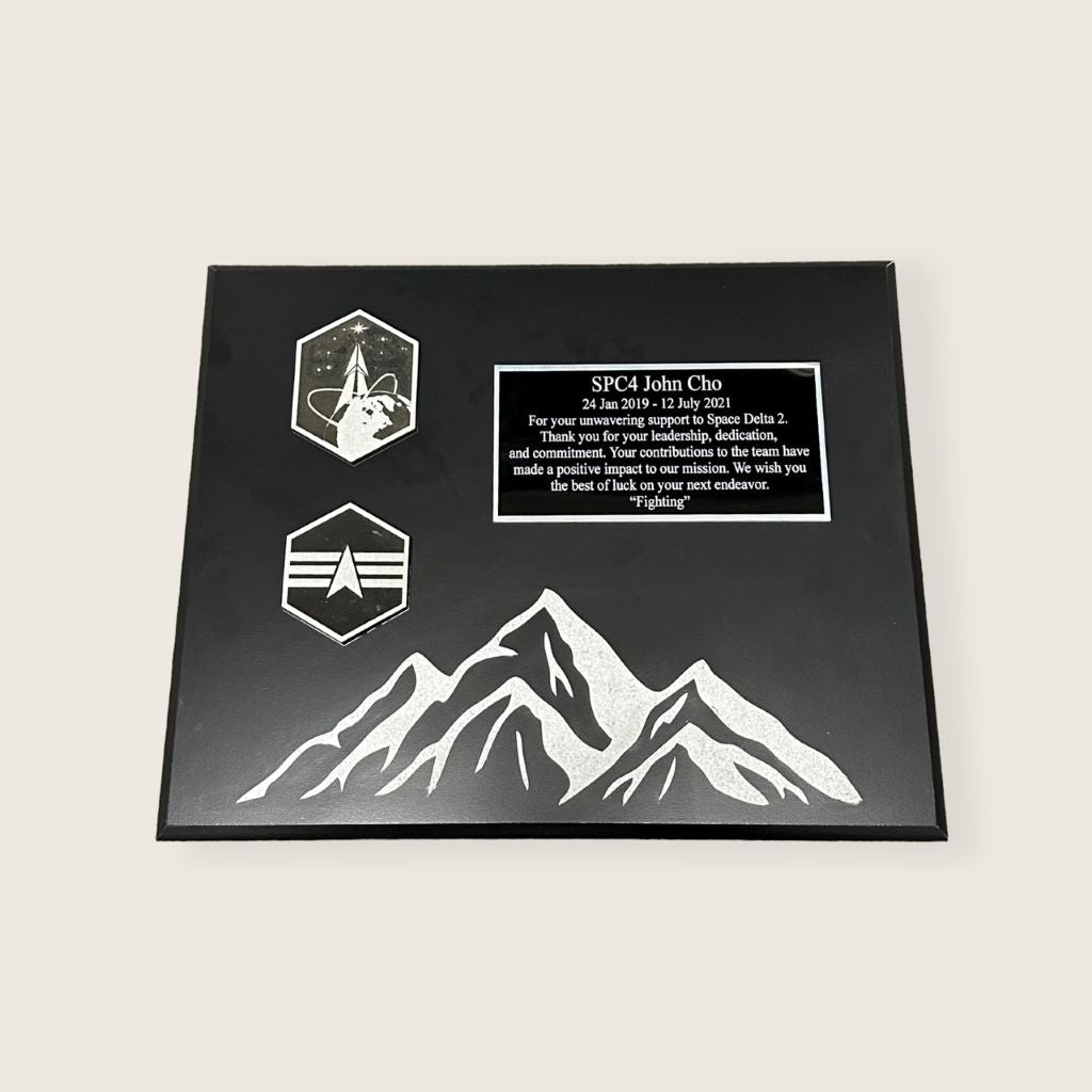Landscape Engraved Mountain Plaque- 10.5" x 13" – Engraving Colorado